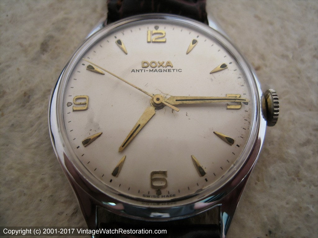 Doxa with Soft Original Cream Dial, Manual, Large 35mm – Vintage Watch Restoration
