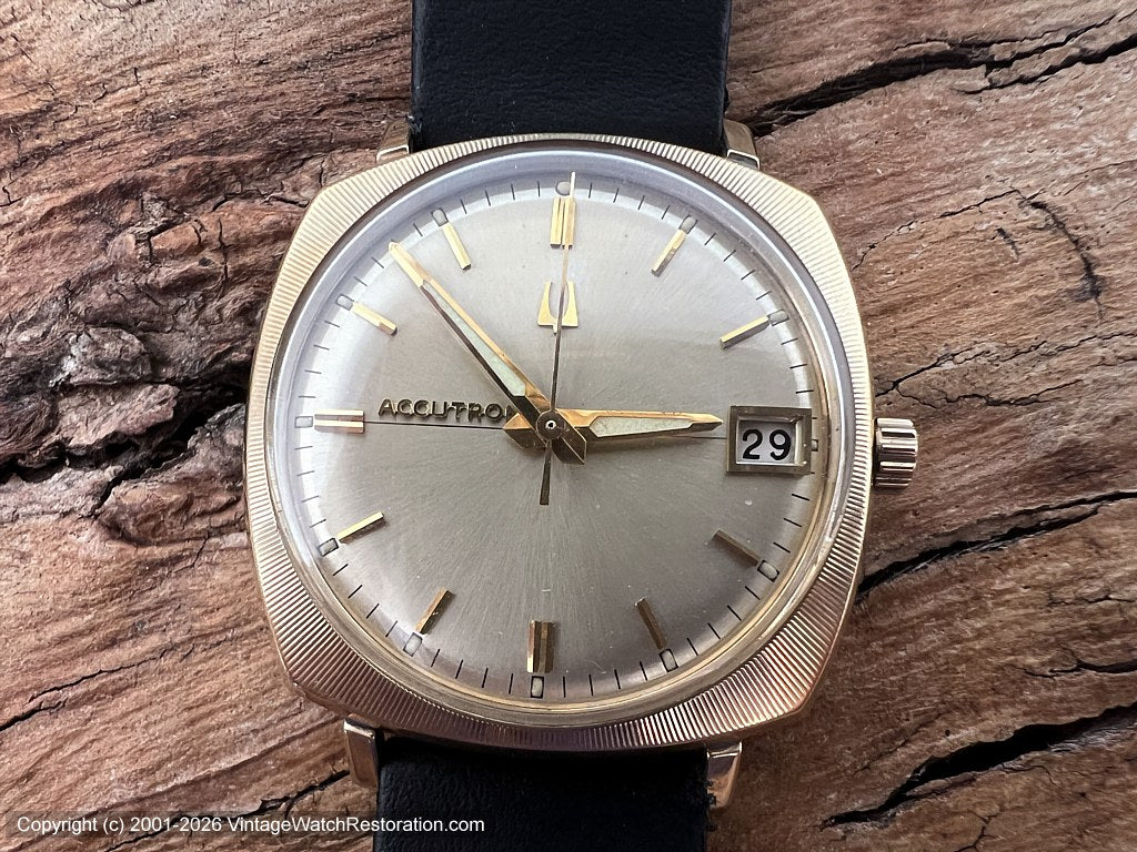 Accutron Light Bronze Dial and Date in Sunburst Square Tonneau Case, E ...