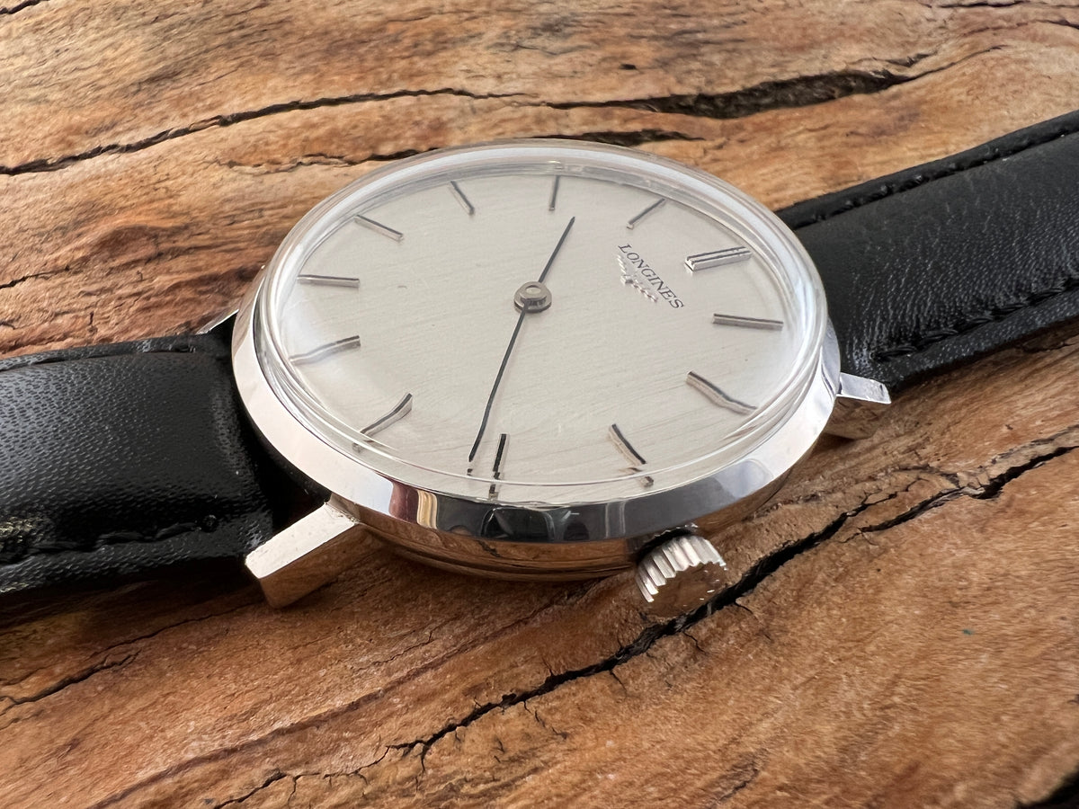 Longines Brushed Silver Dial with Fine Black Hands, Manual, 34mm ...