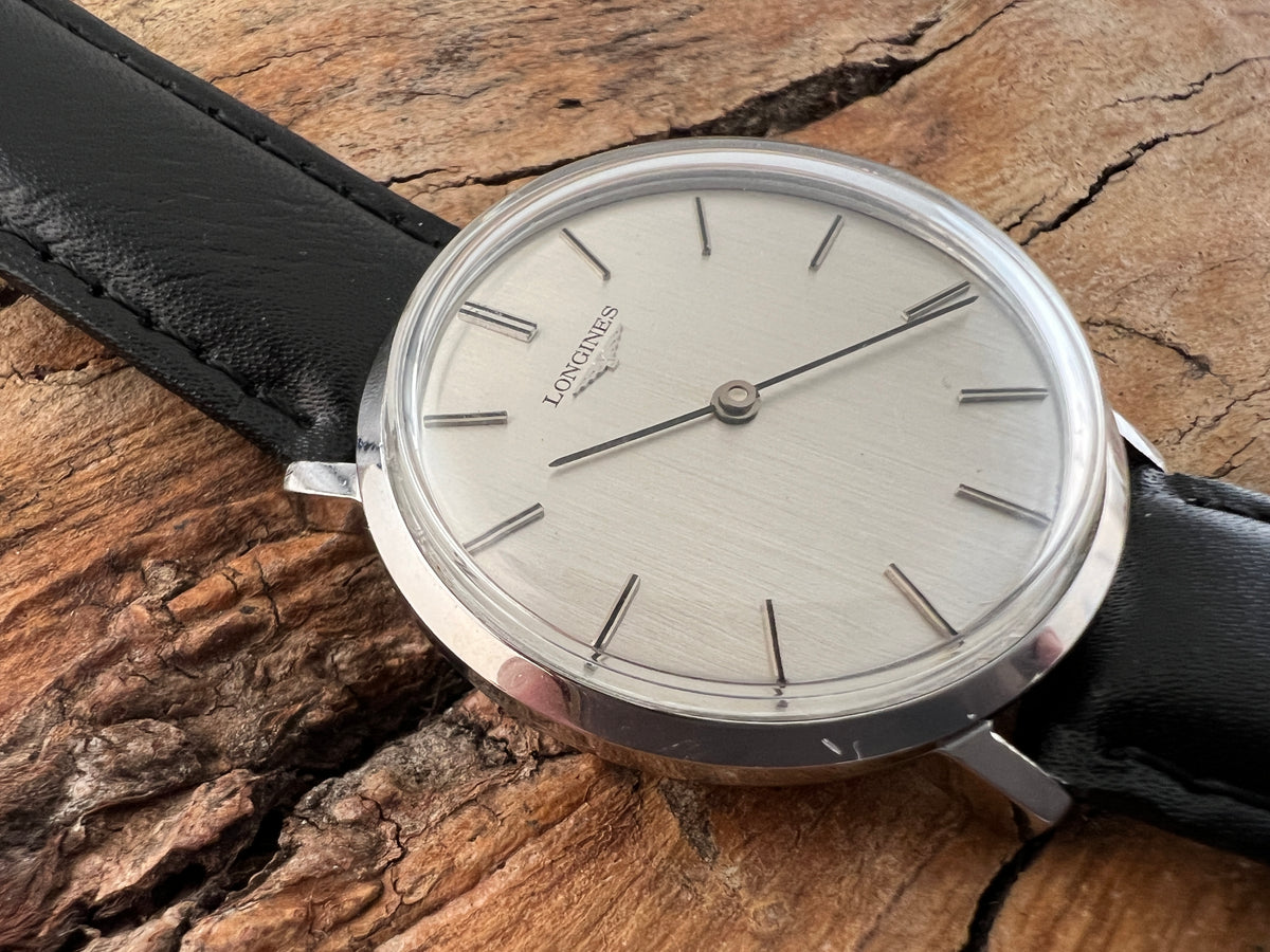 Longines Brushed Silver Dial with Fine Black Hands, Manual, 34mm ...