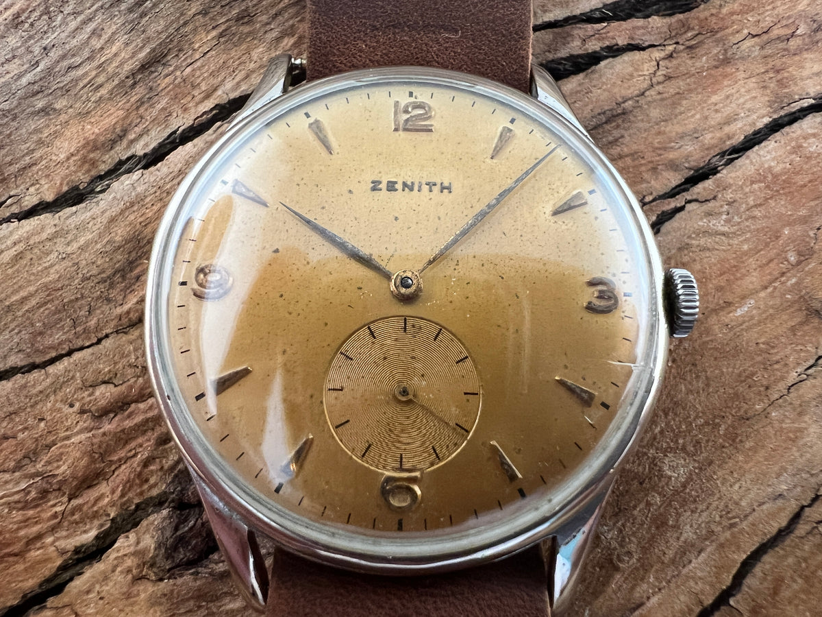 Zenith Copper Dial in Large Case, Manual, 37.5mm – Vintage Watch ...
