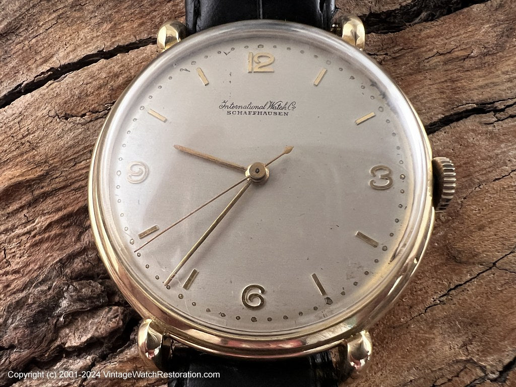 IWC Classic Ivory Dial in 18K Case with Teardrop Lugs, Manual, 36.5mm ...