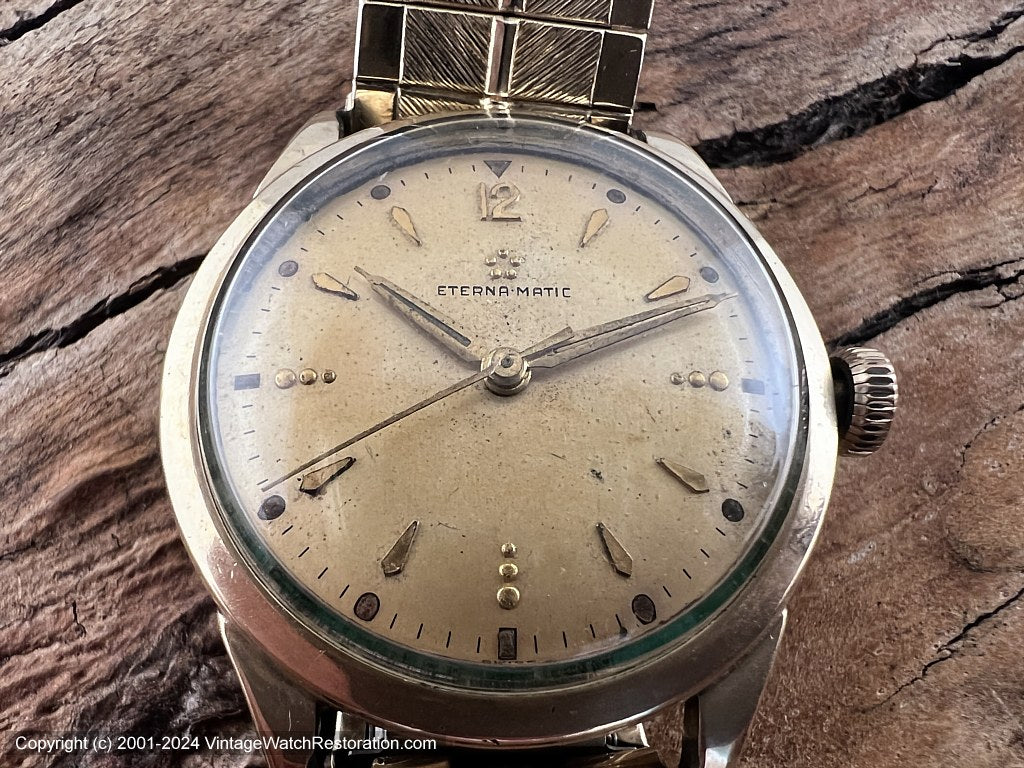 Eterna-Matic Original Golden Dial, Automatic, 34m – Vintage Watch ...