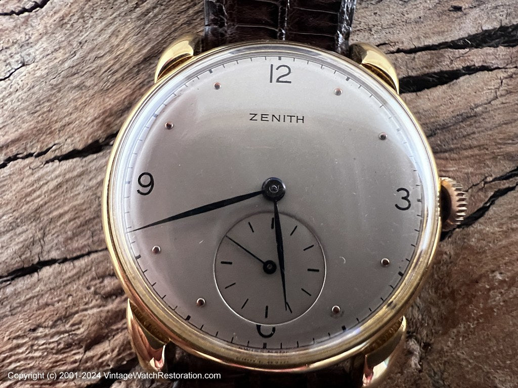 Zenith with Perfect Pearl White Dial and Beefy Teardrop Lugs, Manual ...