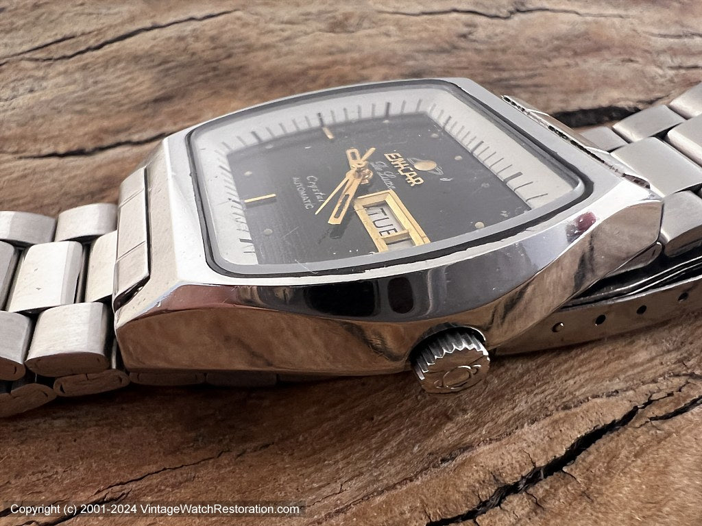 Enicar 'Crystal' Black & White Dial Day/Date, Automatic, 37x37.5mm ...