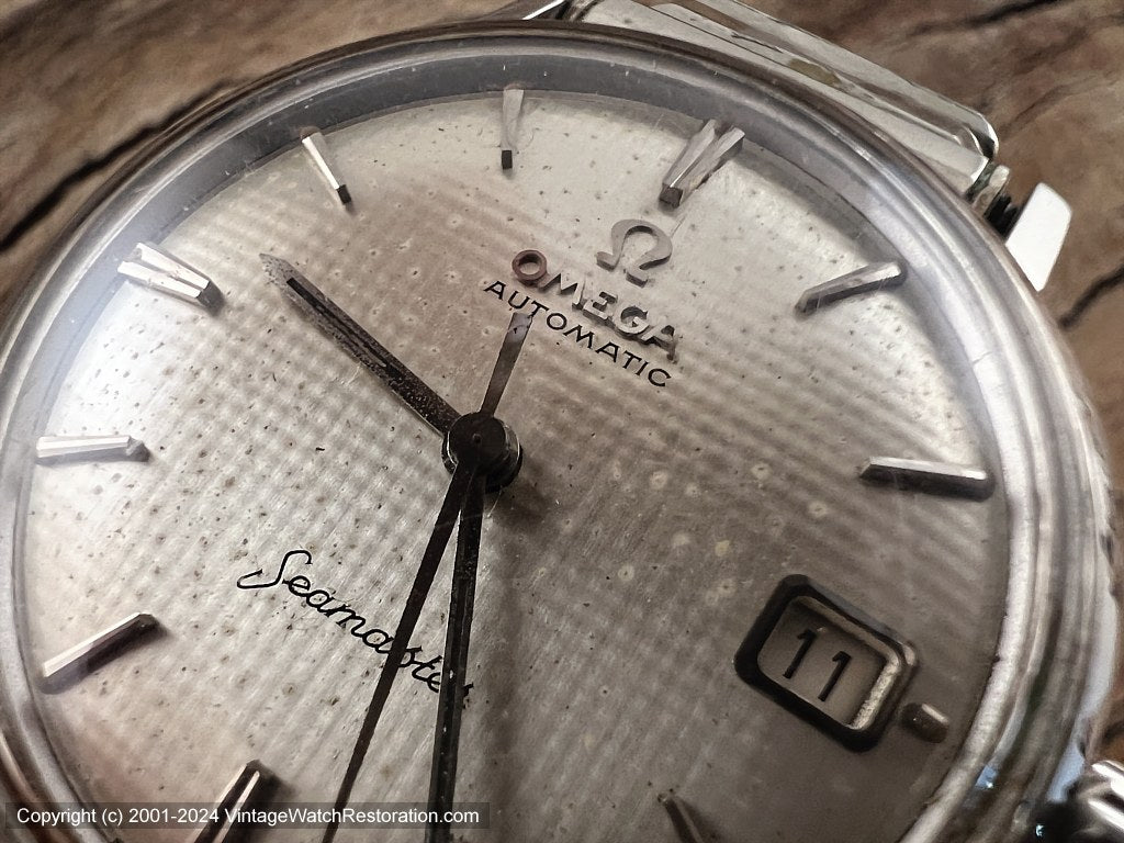 Omega Seamaster Textured Dial Date, Crisp Seamaster Logo on Case Back ...