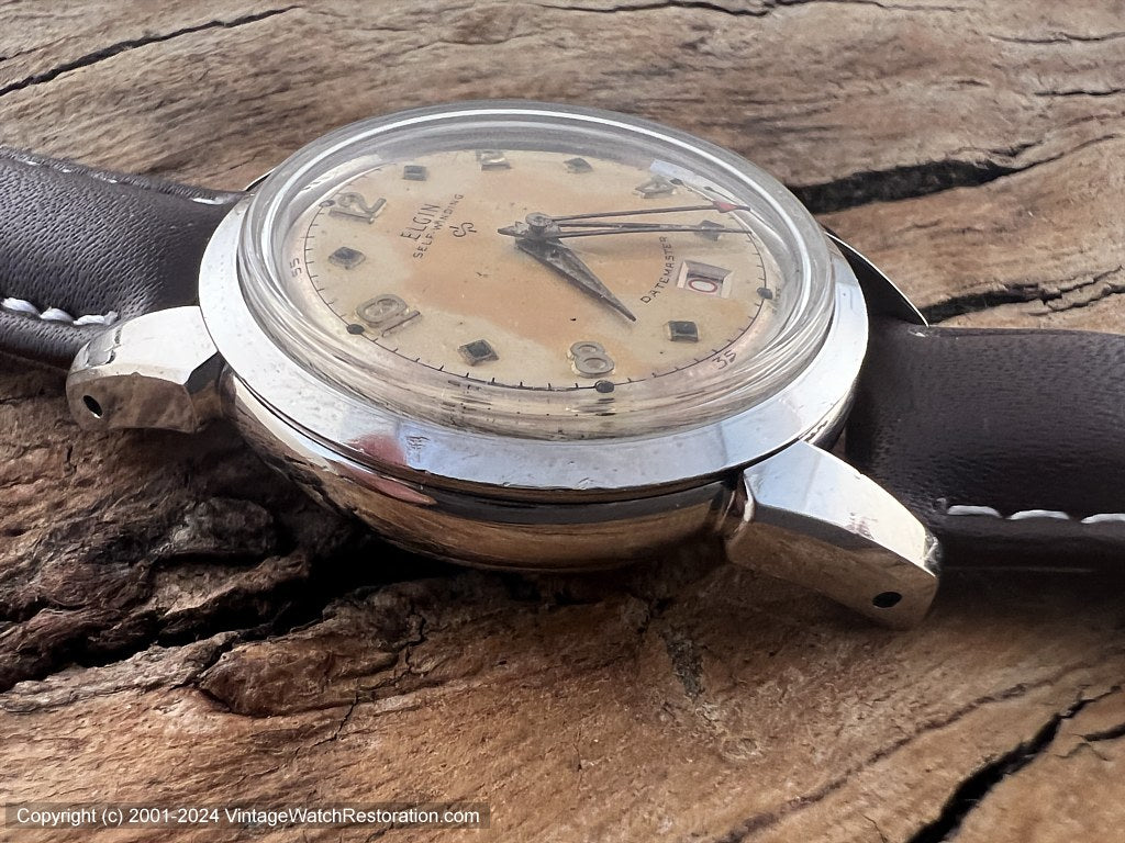 Elgin Military Style 'Datemaster' with Superlative Patina Dial, Automa ...