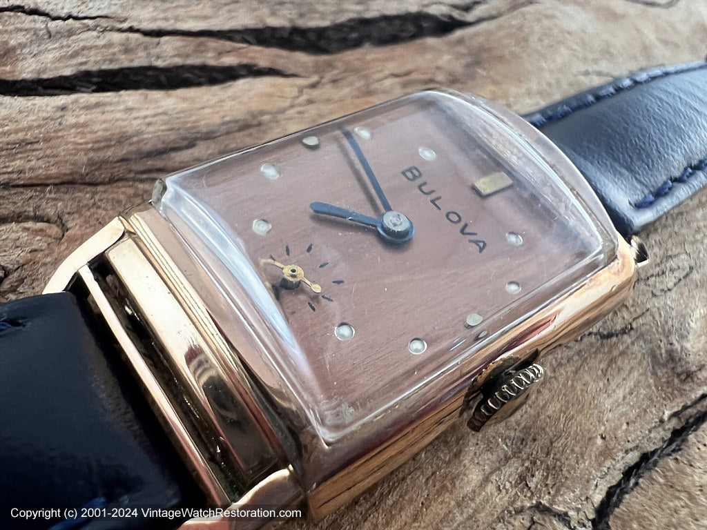 Bulova Copper Dial, Steel Blue Hands and Curved Crystal, Manual, 21.5x ...