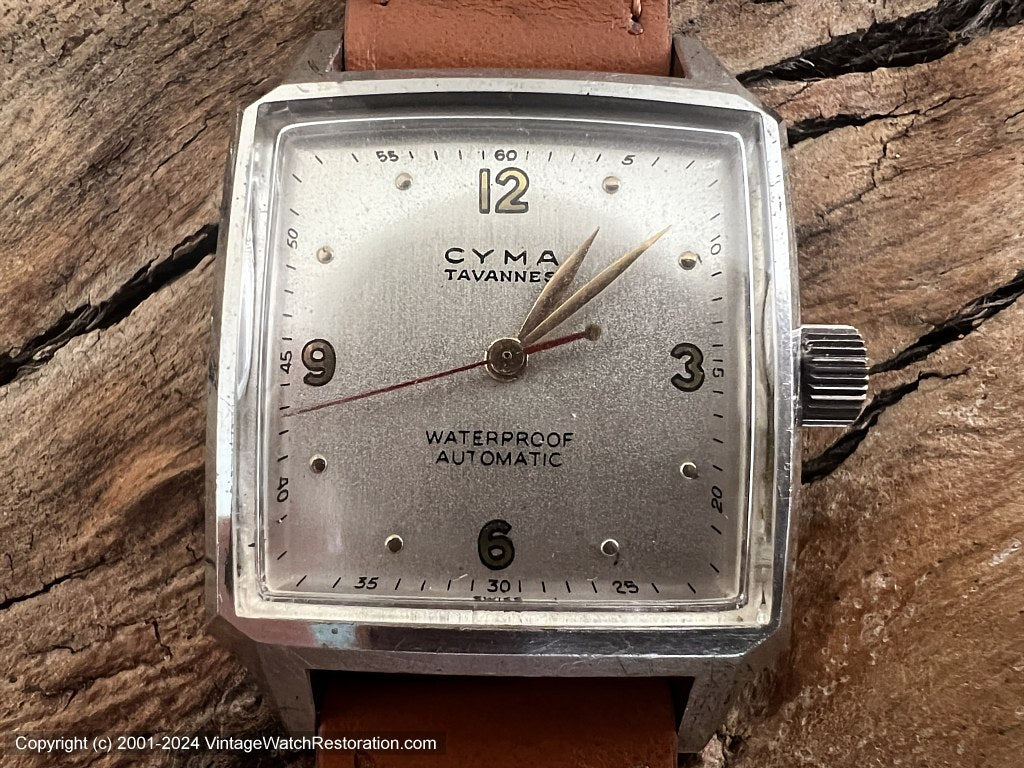 Cyma Tavannes Silver Dial in Square Case, Automatic, 29x29mm – Vintage ...