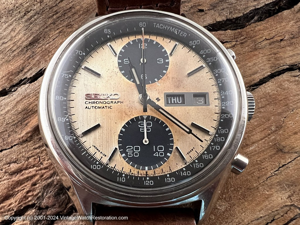 Seiko 6138-8020 Panda Dial with Golden Patina, Day-Date Quickset, Auto ...