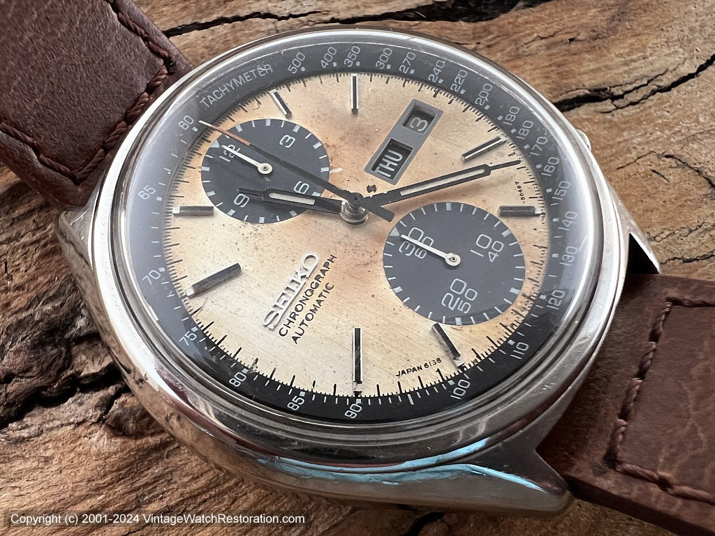 Seiko 6138-8020 Panda Dial with Golden Patina, Day-Date Quickset, Auto ...