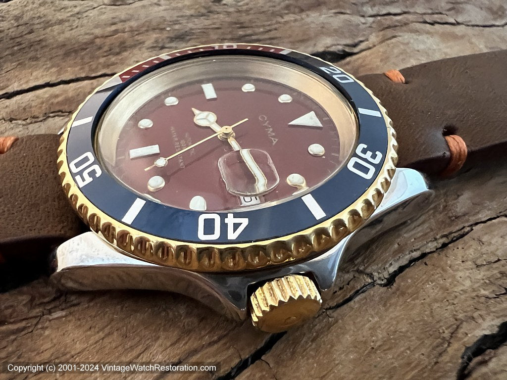 Cyma Divers Pepsico Dial in Ruby Red with White Hands and Date, Automa ...