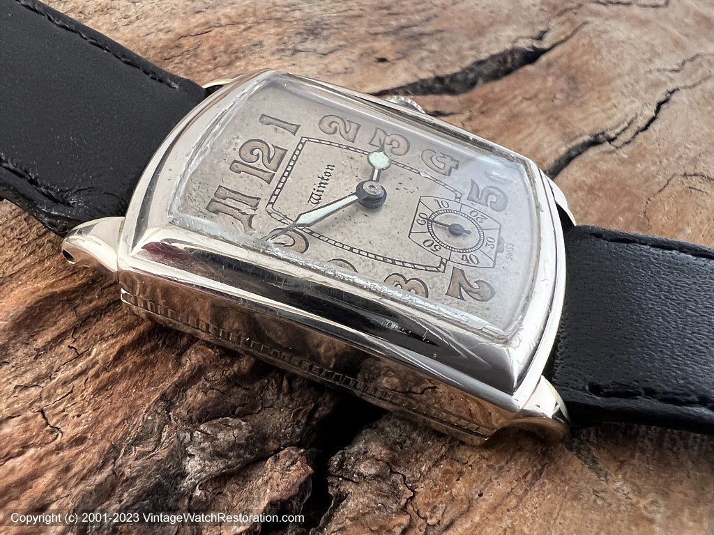 Winton Steel Dial with Amber Lumed Number, Rectangular Case, Manual, 2 ...