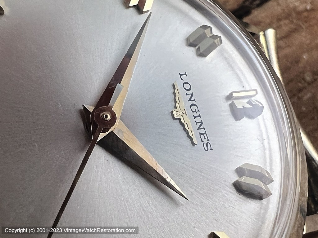 Longines Perfect Silver Dial with Raised Beveled Numbers and Markers ...