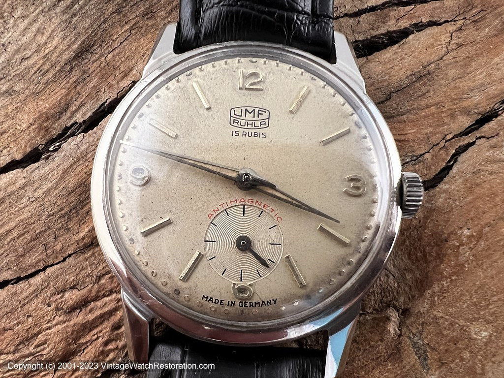 UMF Ruhla German-made with Soft Beige Patina Dial, Manual, 33mm ...