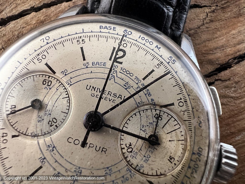 Universal 'Compur' Chronograph c.1940s with Lovely Original Dial, Manu ...