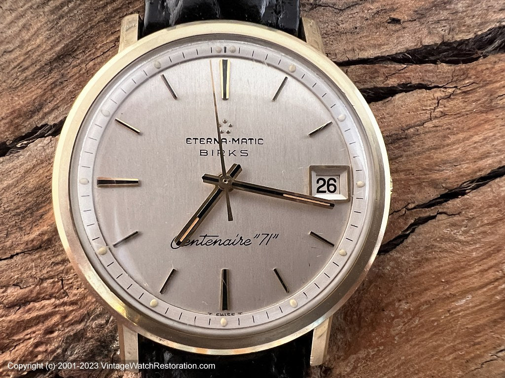 Eterna-Matic Centennaire '71' Birks Perfect Silver Dial, Automatic, La ...