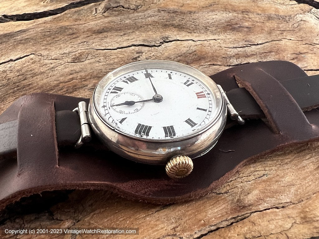 Weill & Cie Trench with Porcelain Dial and Roman Numerals in Sterling ...
