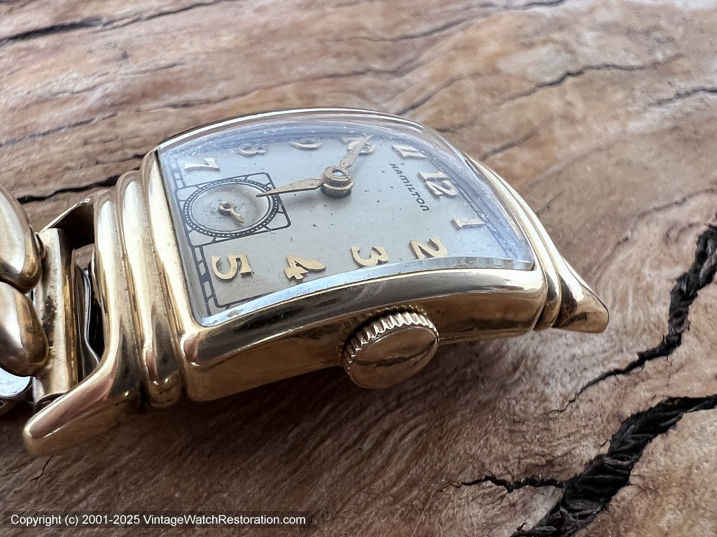 Hamilton Original Dial in Rectangular Case with Elongated Stacked Lugs ...
