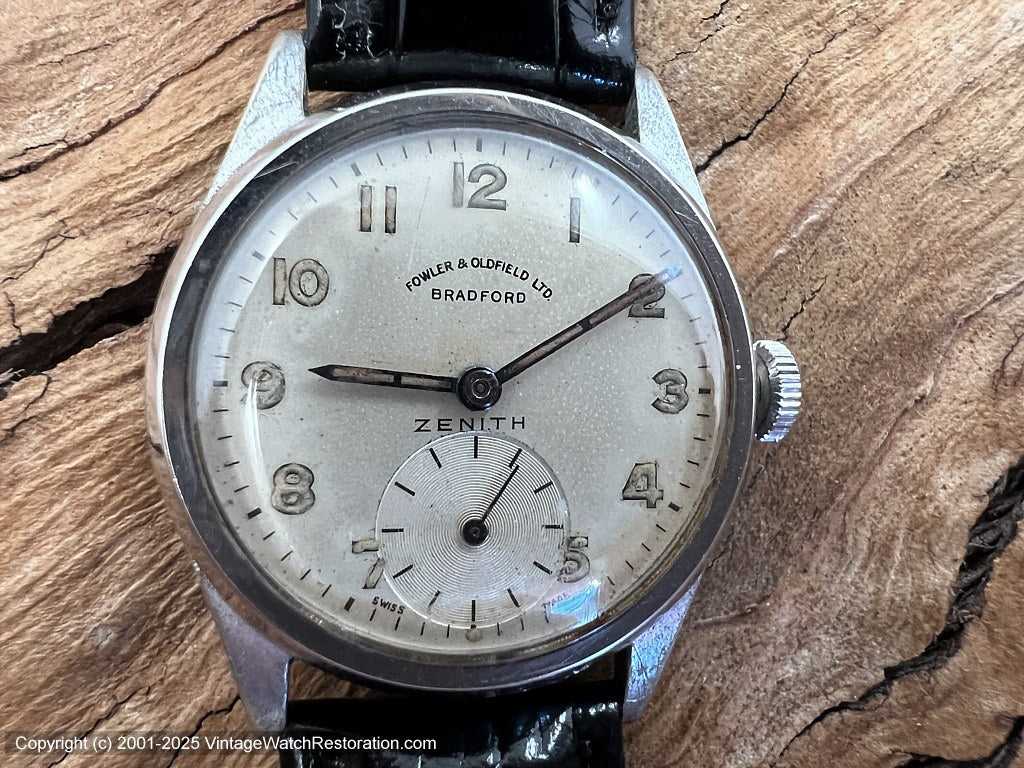 Zenith (Fowler & Oldfield Ltd) Lovely Military Style Dial, Manual, 28 ...