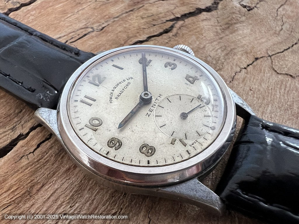 Zenith (Fowler & Oldfield Ltd) Lovely Military Style Dial, Manual, 28 ...