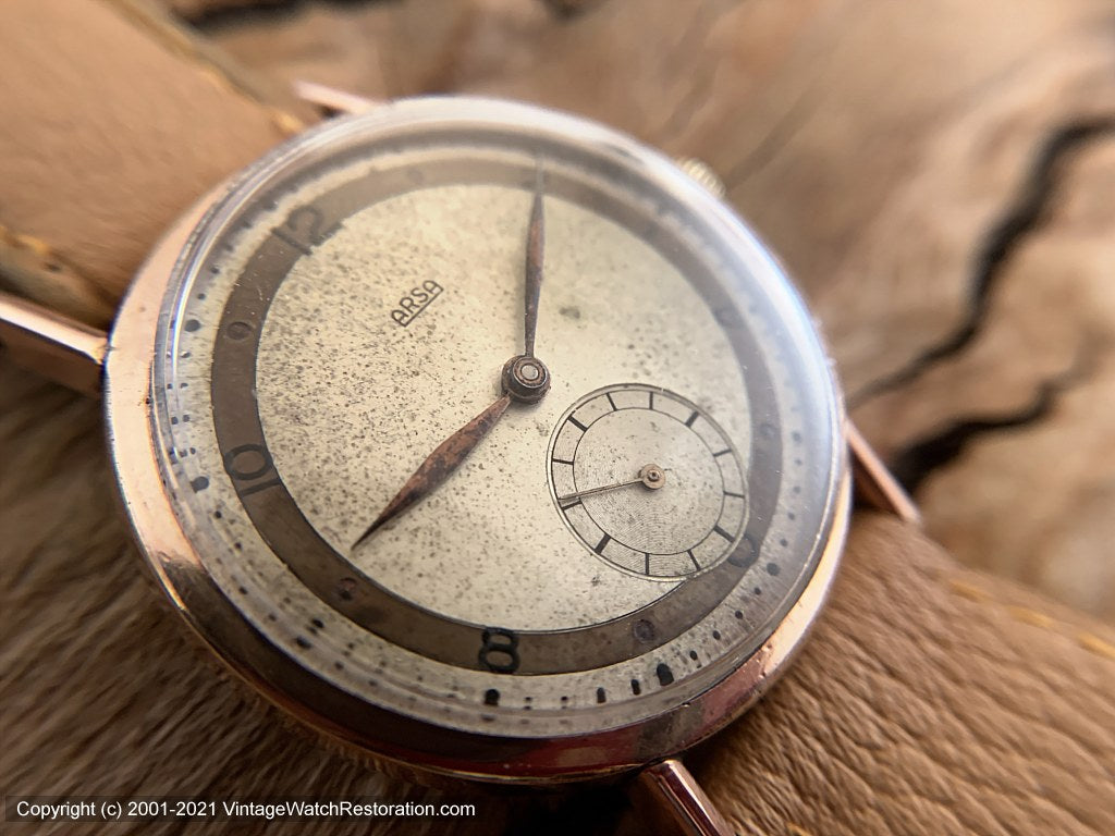 Arsa Two-Tone Dial with Fab Patina in Rose-Gold Plated Case, Manual, 3 ...