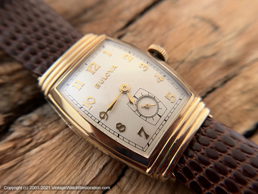 Bulova USA-Made Cal 10AX, Art Deco Tonneau Case, Manual, 26x37mm ...