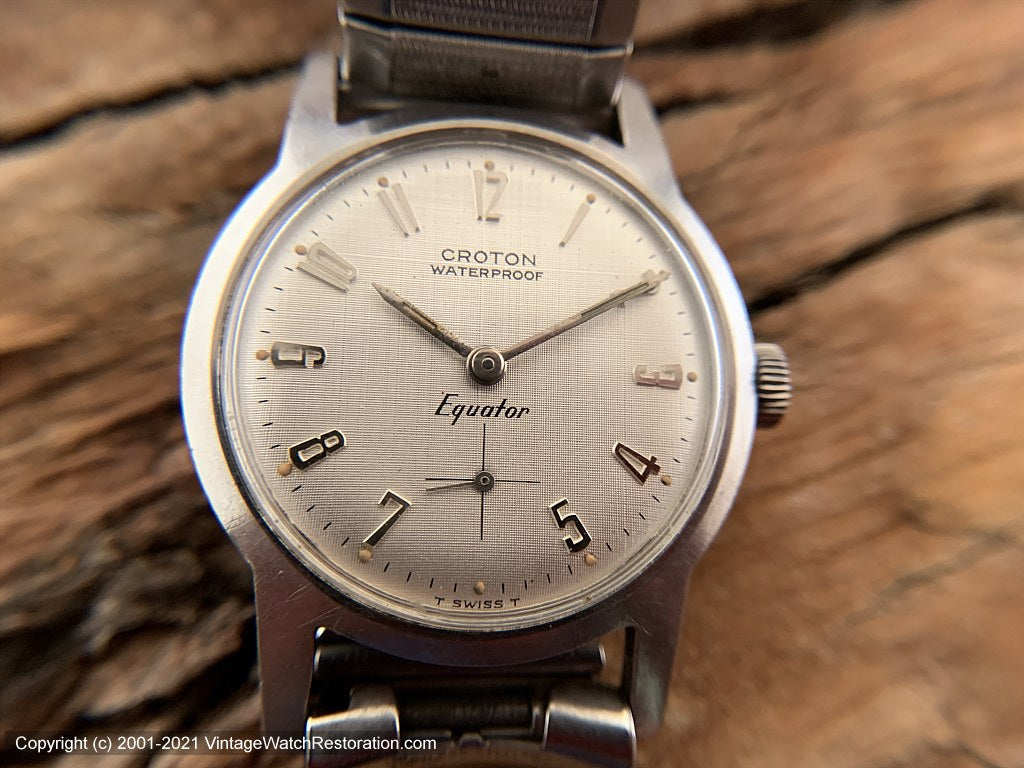 Croton' Equator', Original Textured Linen Dial with Golden Numerals, M ...
