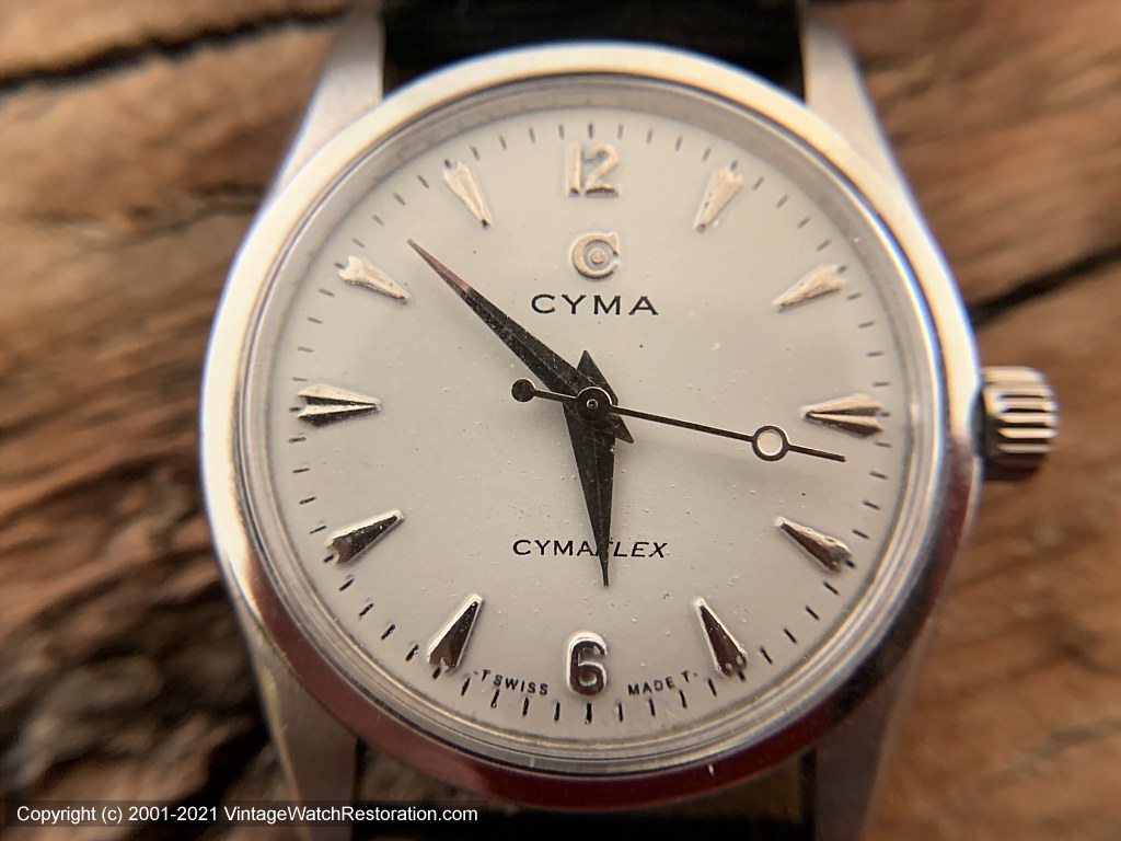Cyma Cymaflex Pure White Dial, Super Elegant, Manual, 34.5mm – Vintage ...