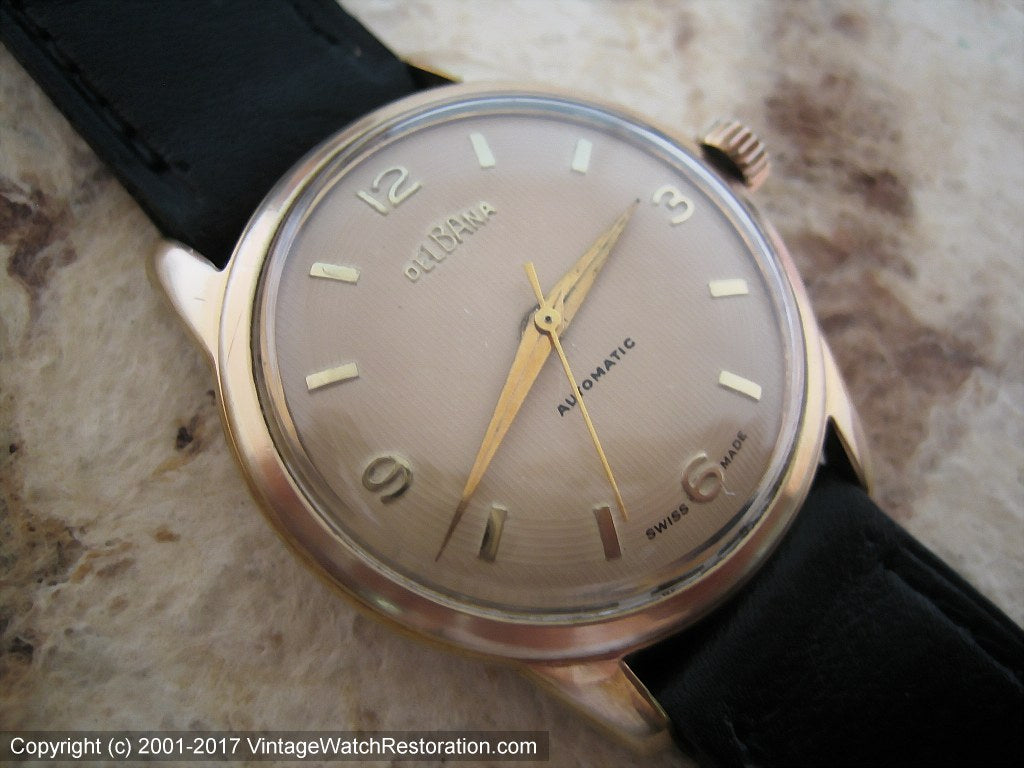Beautiful Soft Golden Dial Delbana, Automatic, Large 34mm – Vintage ...