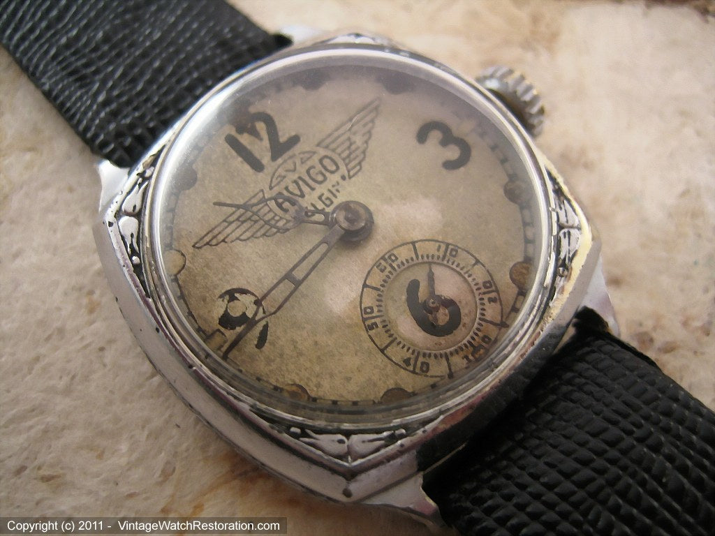 Elgin Avigo with Rarely Seen Original Dial and Case, Manual, 29.5x35mm ...