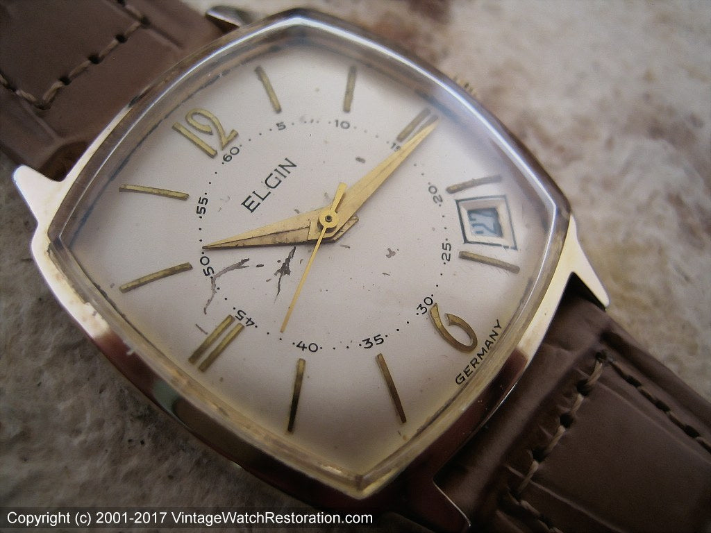 Elgin 'TV Style' Case With Date At 4:30, Manual, 31x31mm