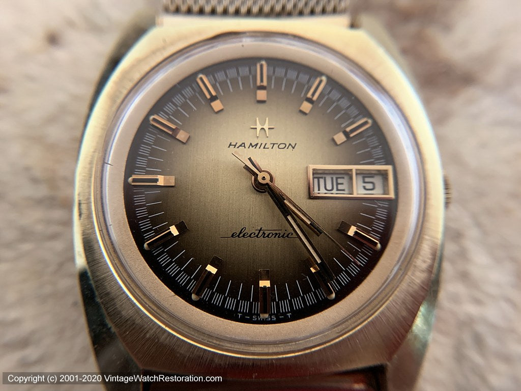 Hamilton Seventies Style Electronic Cal 702 Day-Date , Electric, Huge ...