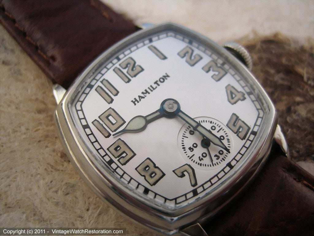 Hamilton Silver Dial Square Barrel Beauty, Manual, 29.5x32.5mm ...