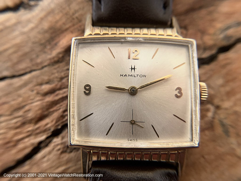 Hamilton Silver Dial TV Shape 'Mid Century' Rectangular Case, Manual ...