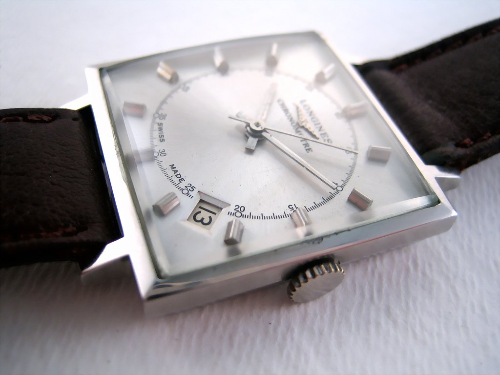 Square Longines Chronometre with Date, Manual, 30x30mm – Vintage Watch ...