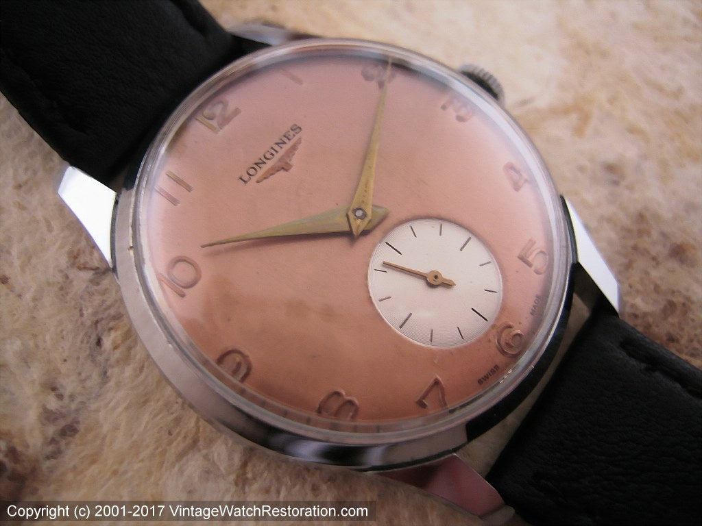 Longines Copper Dial with White Sub-Dial, Manual, Large 35mm – Vintage ...
