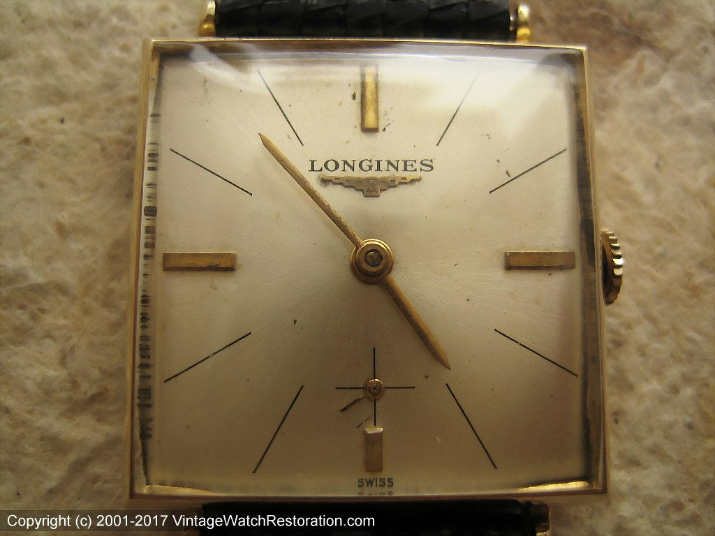 Longines Square Silver Dial, Manual, 26x26mm – Vintage Watch Restoration