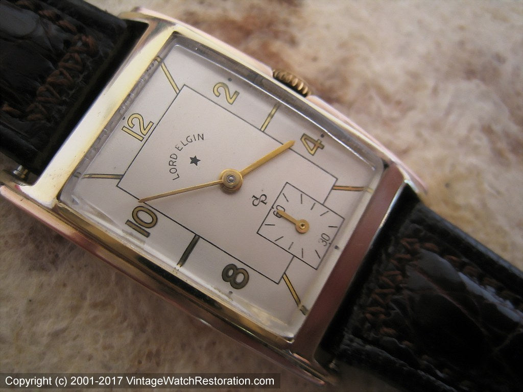Lord Elgin Fantastic Two Tone Dial and Case in Original Lucite Present ...