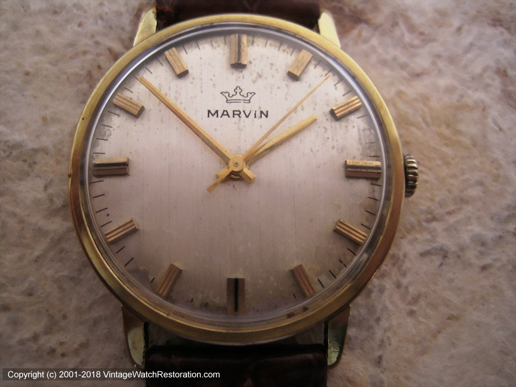 Marvin Original Silver Dial with Light Patina, Manual, 34mm – Vintage ...