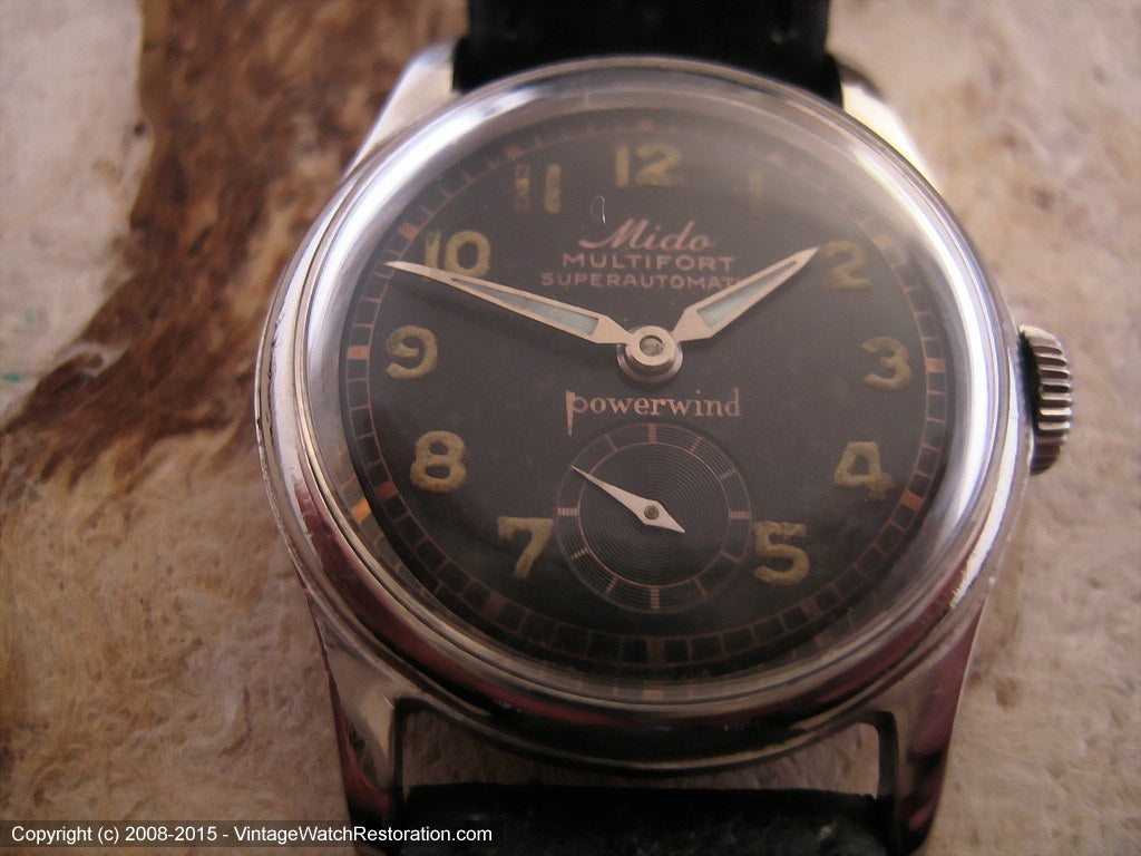 Mido Multifort Superautomatic Powerwind with Black Military Dial, Auto ...