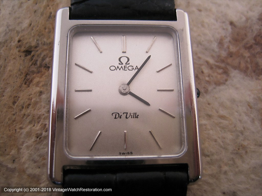 Omega DeVille in Rectangular Stainless Steel Case, Manual, 25x32mm ...