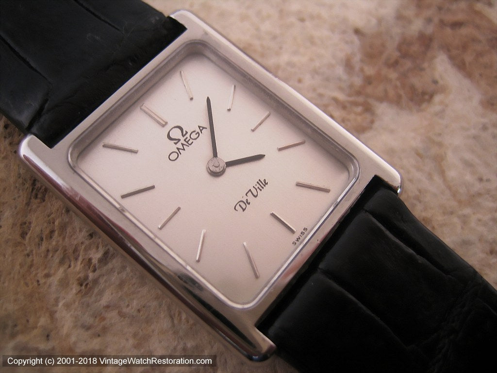 Omega DeVille in Rectangular Stainless Steel Case, Manual, 25x32mm ...
