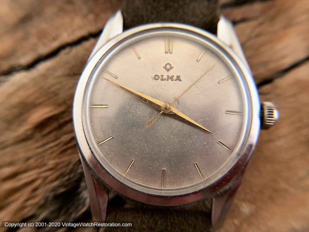 Olma Silver Dial Classic, Manual, 33.5mm – Vintage Watch Restoration